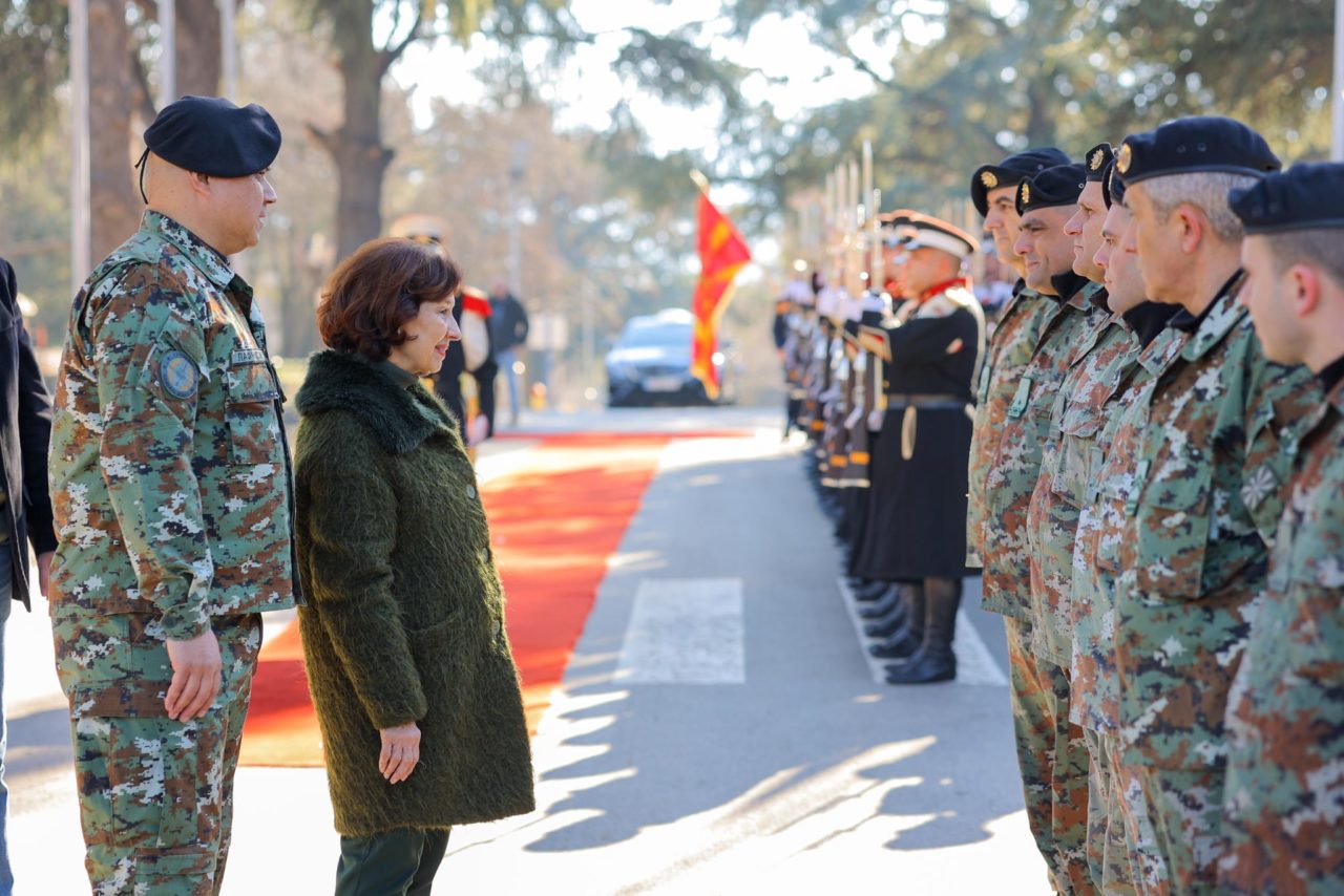 President Siljanovska-Davkova visits the members of the Army at the ...